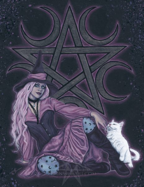 Blessed Be Witch Gothic Fantasy Art Prints | ElvenstarArt